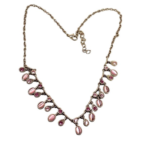 Vintage | Jewelry | Regency Victorian Choker Necklace 6 Pink Glass ...